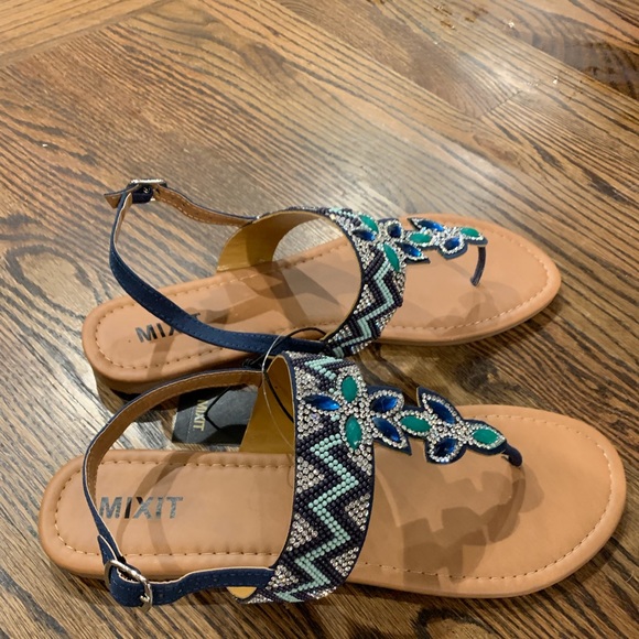 Mixit | Shoes | Beaded Rhinestone Sandals Nwt | Poshmark